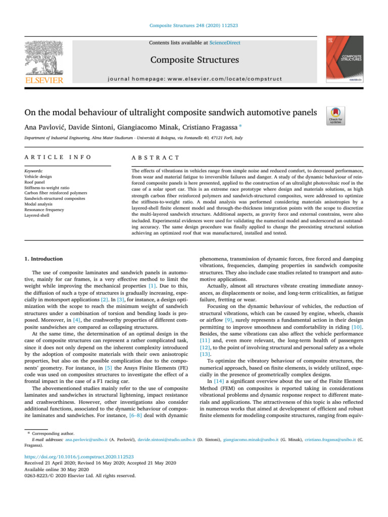 Modal Analysis of Composite Roof Panels | PDF | Eigenvalues And ...