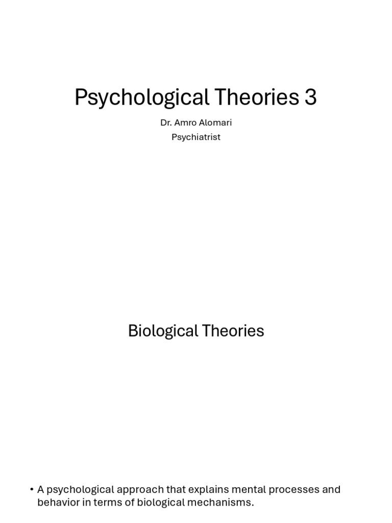 Biological and Psychological Theories Explained | PDF | Perception ...