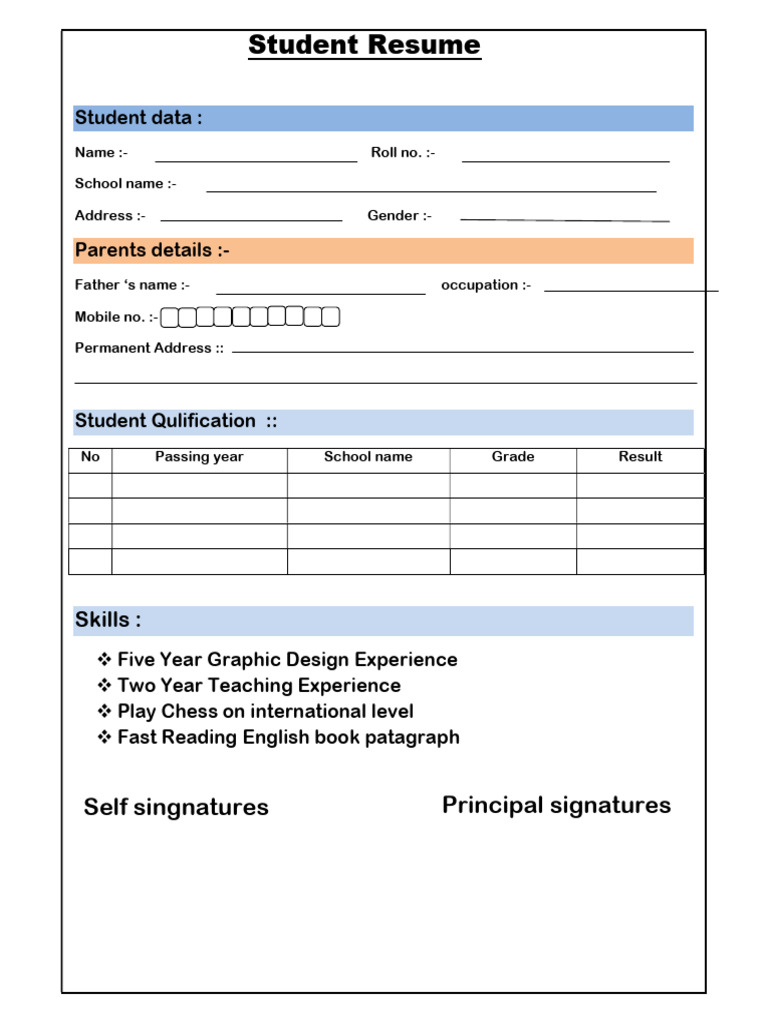 Student Resume Formate | PDF