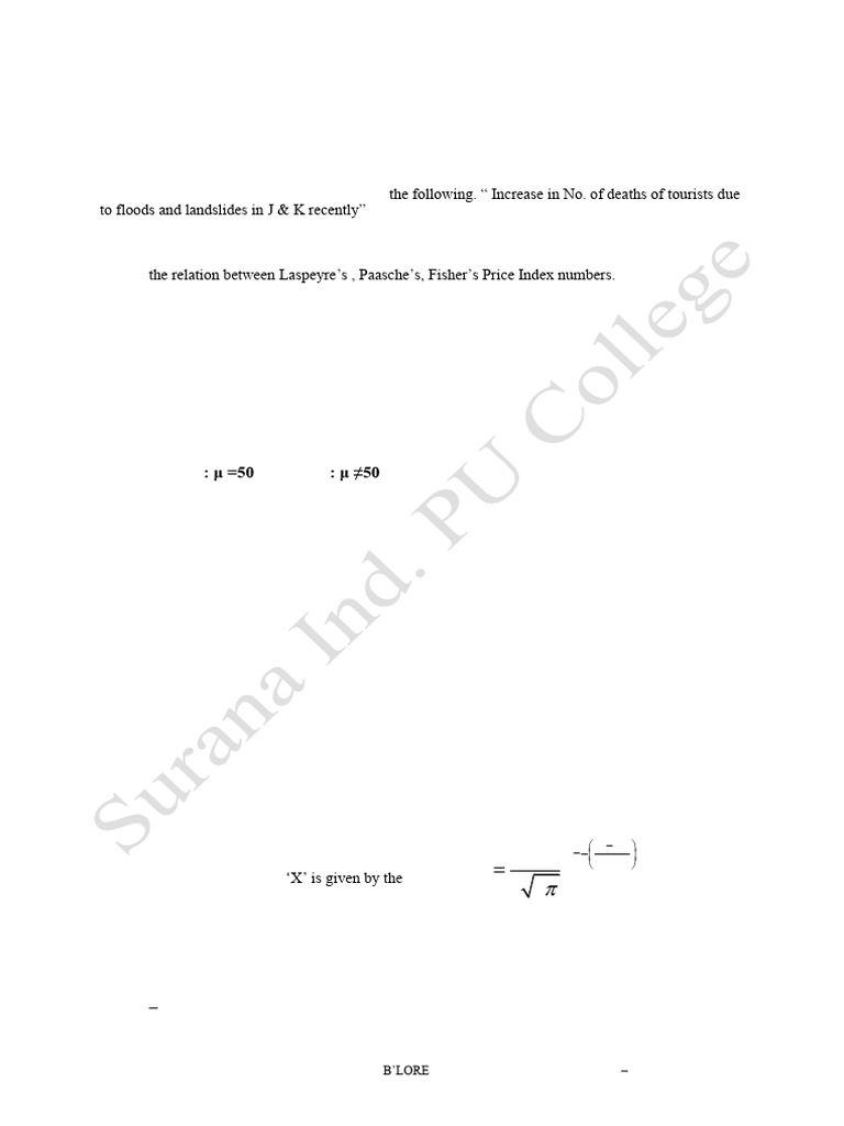 Statistics Model Question Paper 2 | PDF | Cost Of Living | Statistics