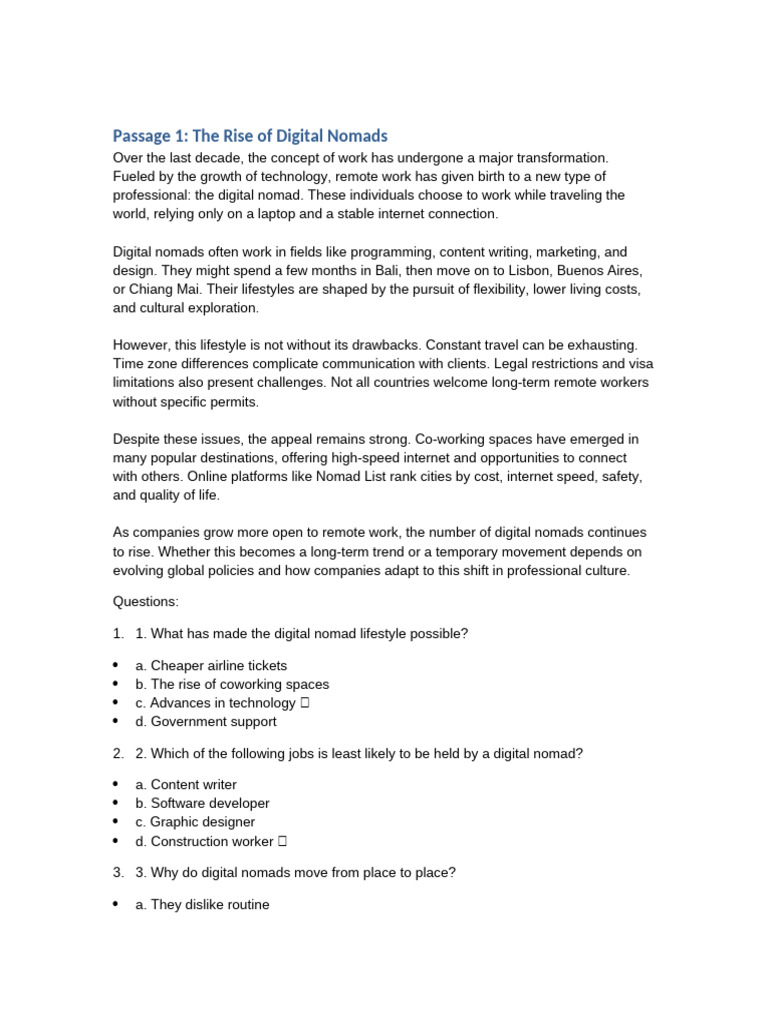 C1 Reading Placement Test With Questions | PDF | Procrastination ...