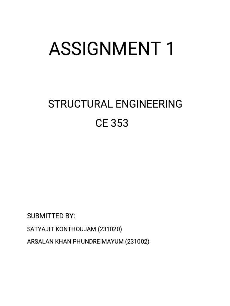 ASSIGNMENT 1 Structural Engineering | PDF