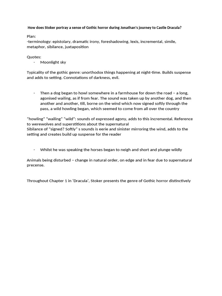 Gothic Horror Essay | PDF