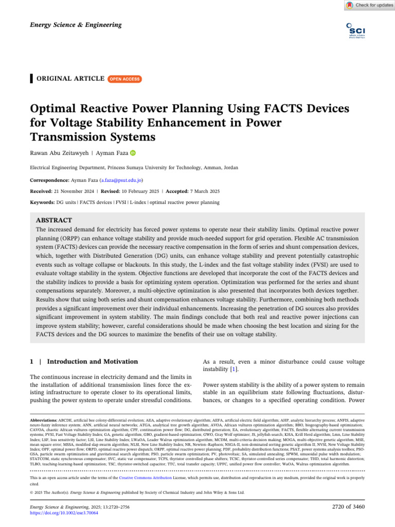 Energy Science Engineering - 2025 - Zeitawyeh - Optimal Reactive Power ...