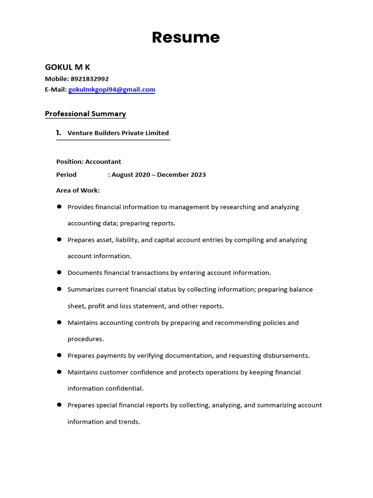 Gokul Resume | PDF