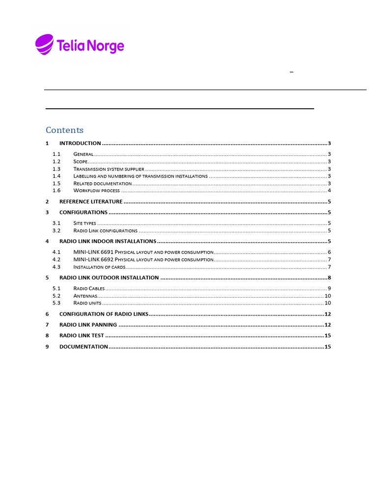 Ericsson MINI-LINK Installation Guide | PDF | Radio | Cable Television