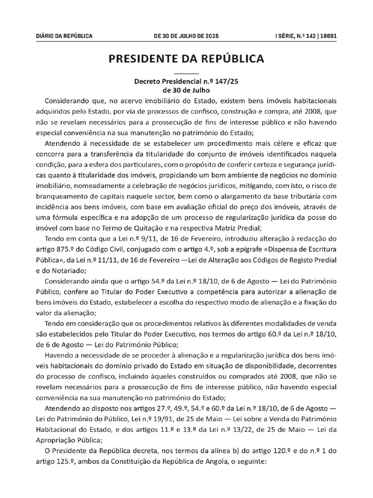 Presidential Decree No. 147-25 of 30 July 2025 Establishes The ...