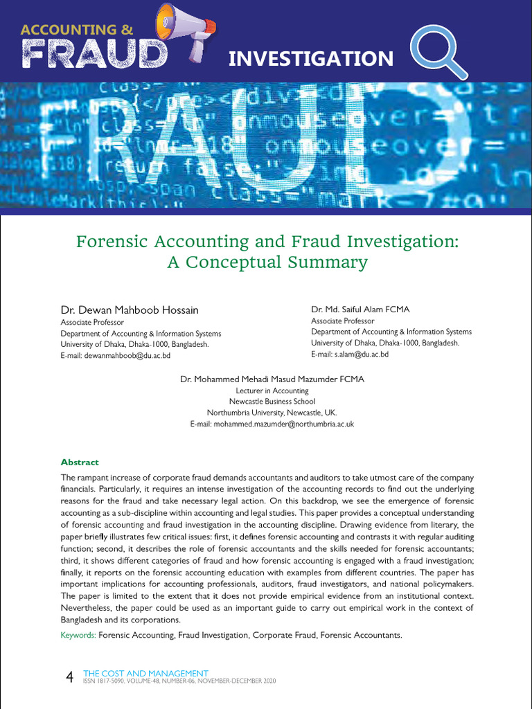 Forensic Accounting and Fraud Investigation Guide | PDF | Accounting ...