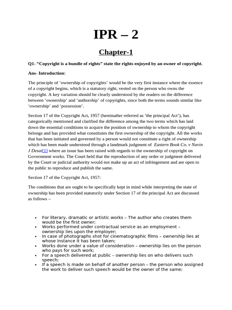 Copyright Ownership and Rights Explained | PDF | Copyright | Legal Remedy