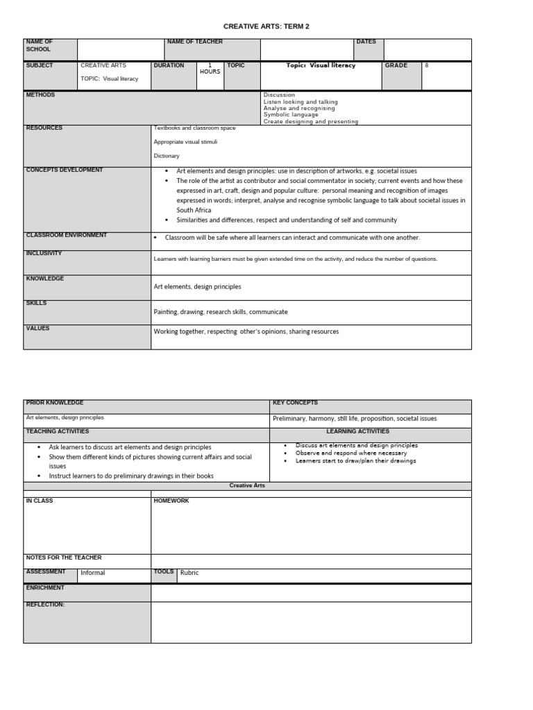 3 CREATIVE ARTS Topic 3 Visual Literacy Part 2 | PDF | Learning | Literacy