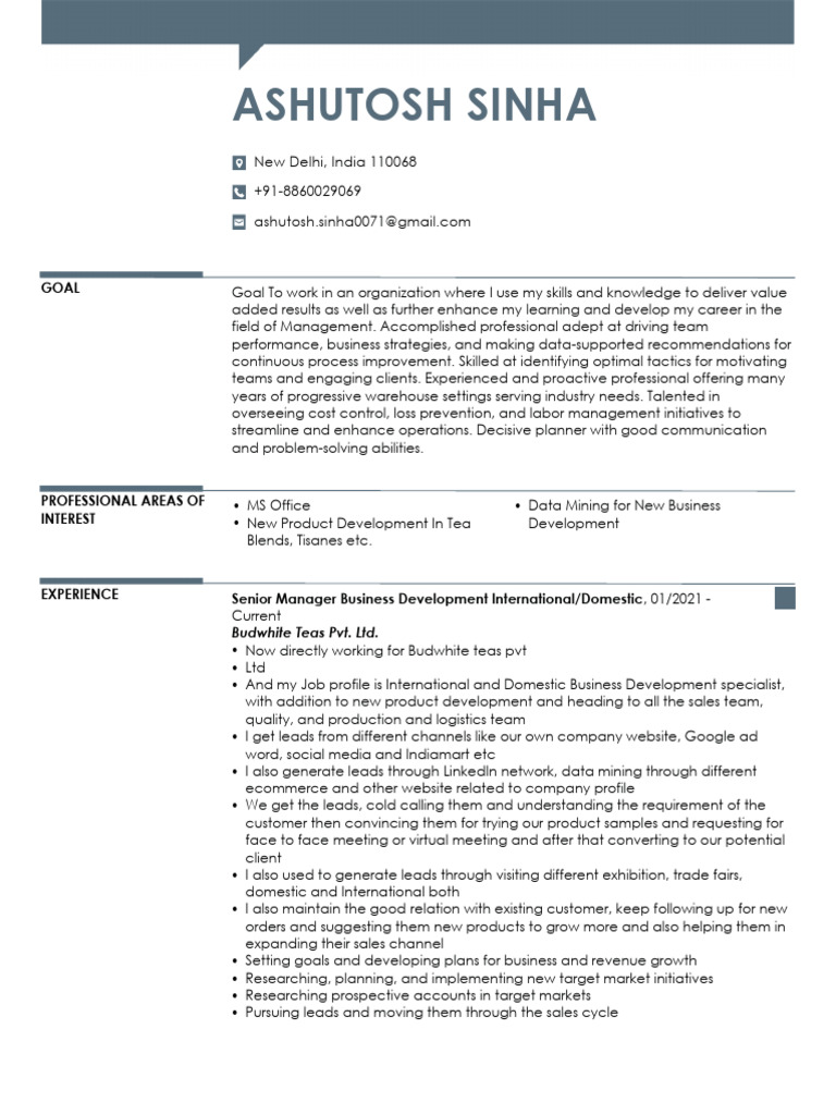 Naukri AshutoshSinha (7y 0m) | PDF | Business | Economies