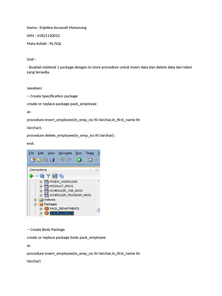 Enjelina Asrawati Manurung PL SQL Pertemuan 9 | PDF