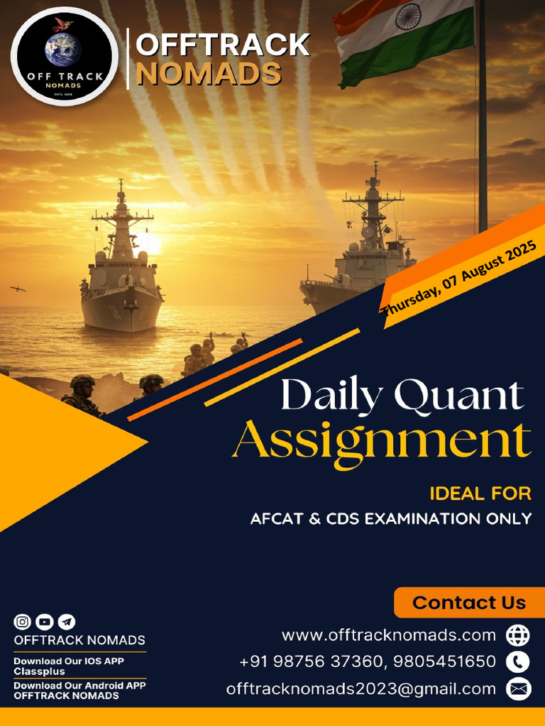 07-Aug-25_Offtrack Nomads Chandiragh-Daily CDS Quant Assignment | PDF