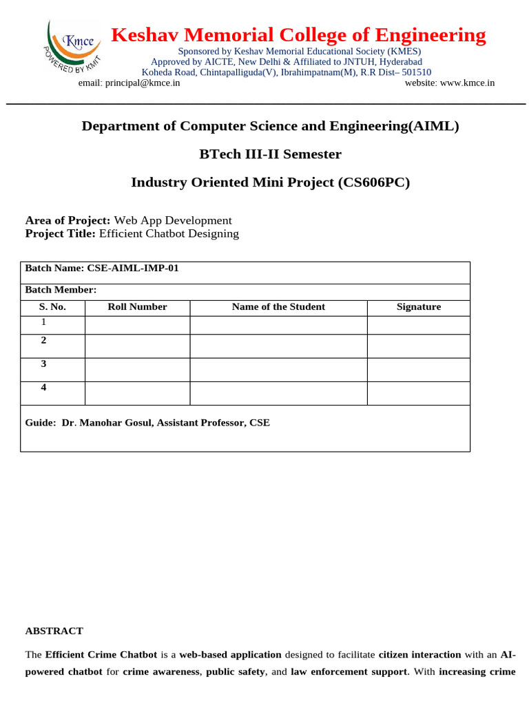 Mini-Project Abstract format-AIML | PDF | Artificial Intelligence | Intelligence (AI) & Semantics