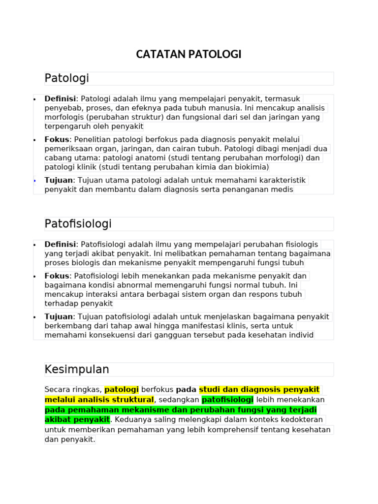 Patologi dan Patofisiologi Penyakit Infeksi | PDF