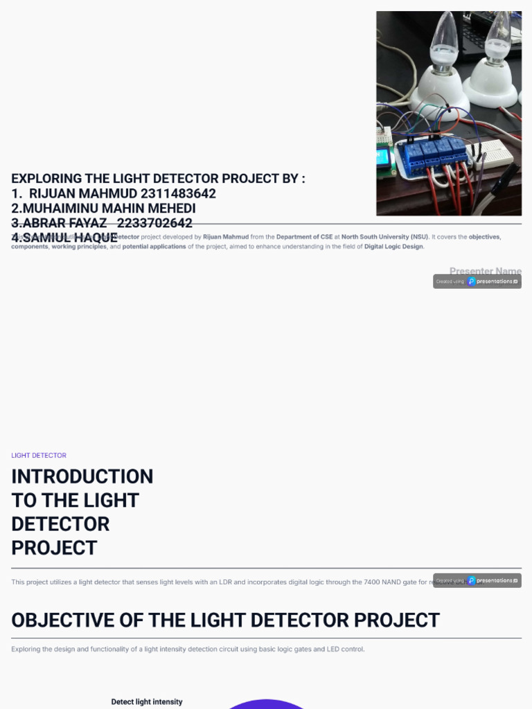 Light Detector Project Presentation | PDF
