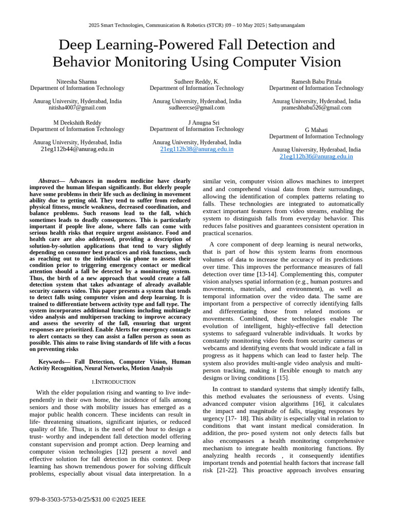 Ieee STCR 2025 Paper 393 | PDF | Computer Vision | Deep Learning