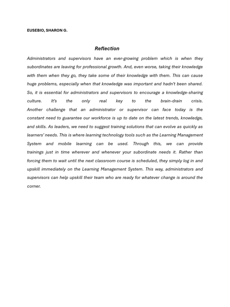 Eusebio, Sharon G. Reflection Educ 203 - B | PDF