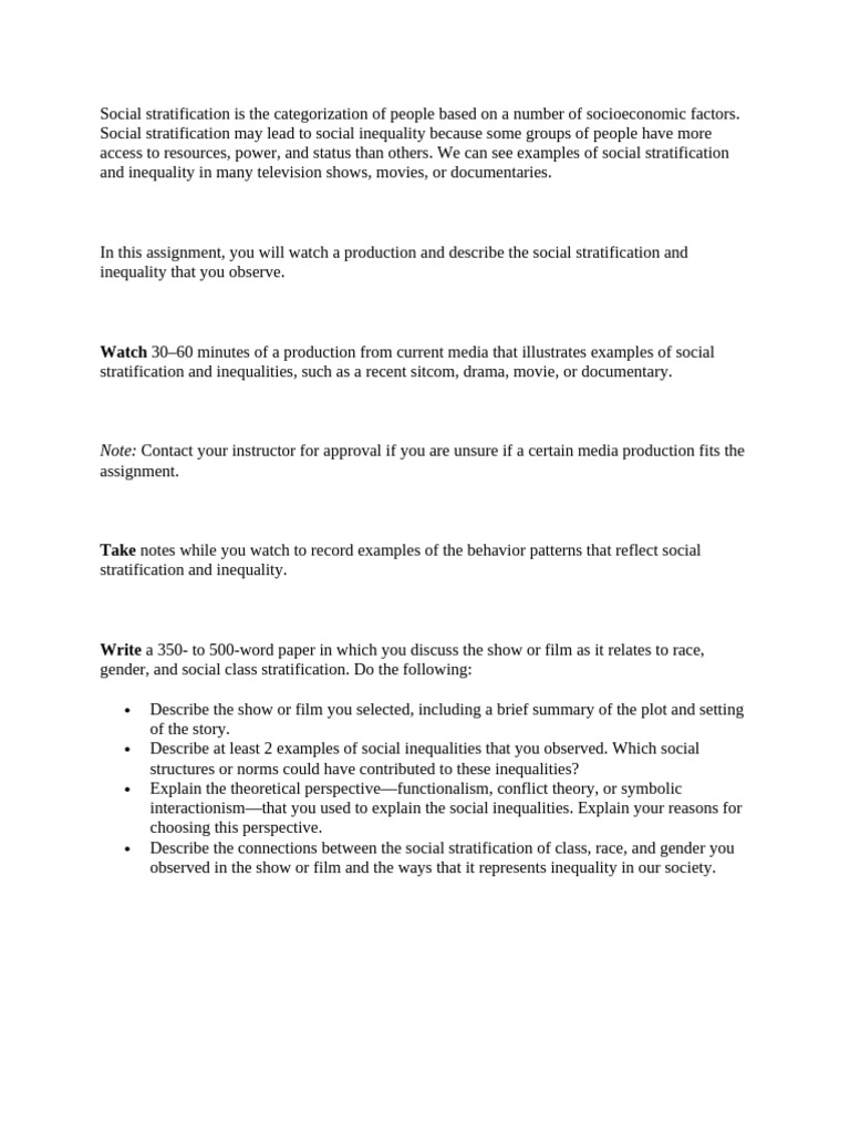 Social Stratification in The Pursuit of Happyness | PDF | Social ...