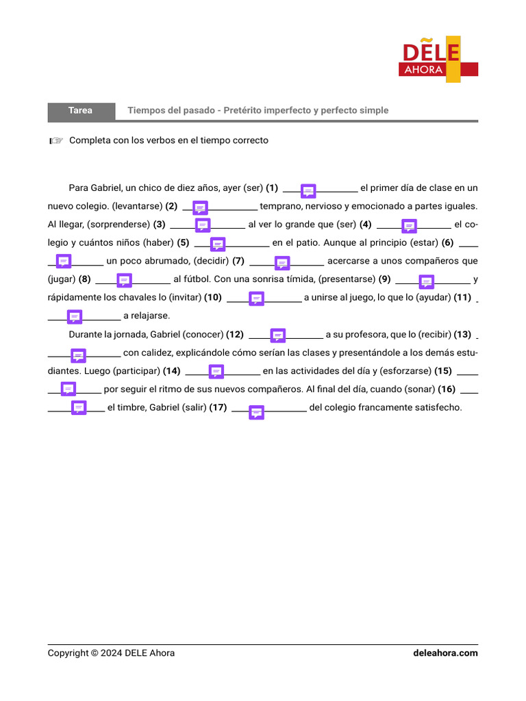 Tiempos Del Pasado Preterito Imperfecto y Perfecto Simple | PDF