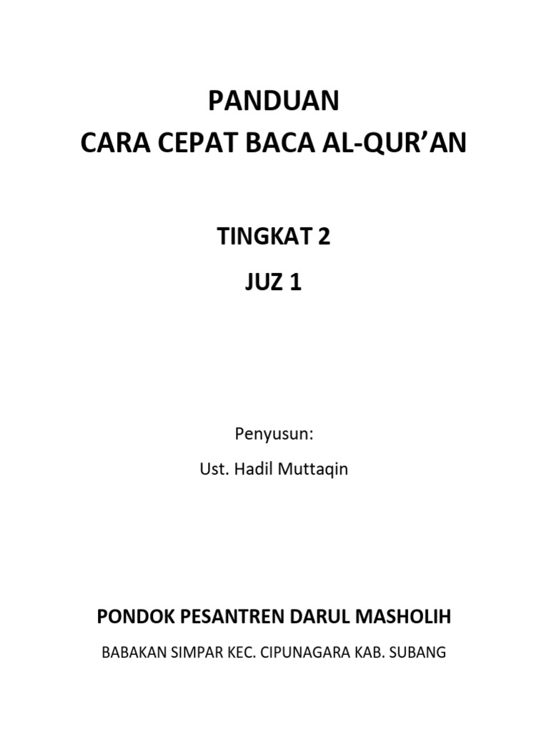 Cover Buku Tajwid | PDF