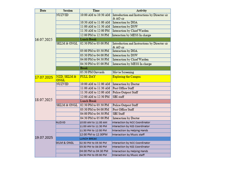 Orientation Programme With P1 Girls 2025 | PDF