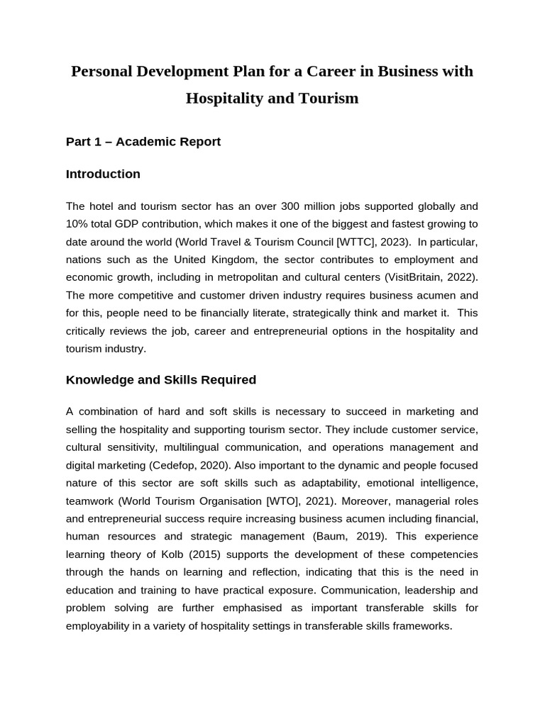 Career Development in Hospitality & Tourism | PDF | Tourism | Digital ...