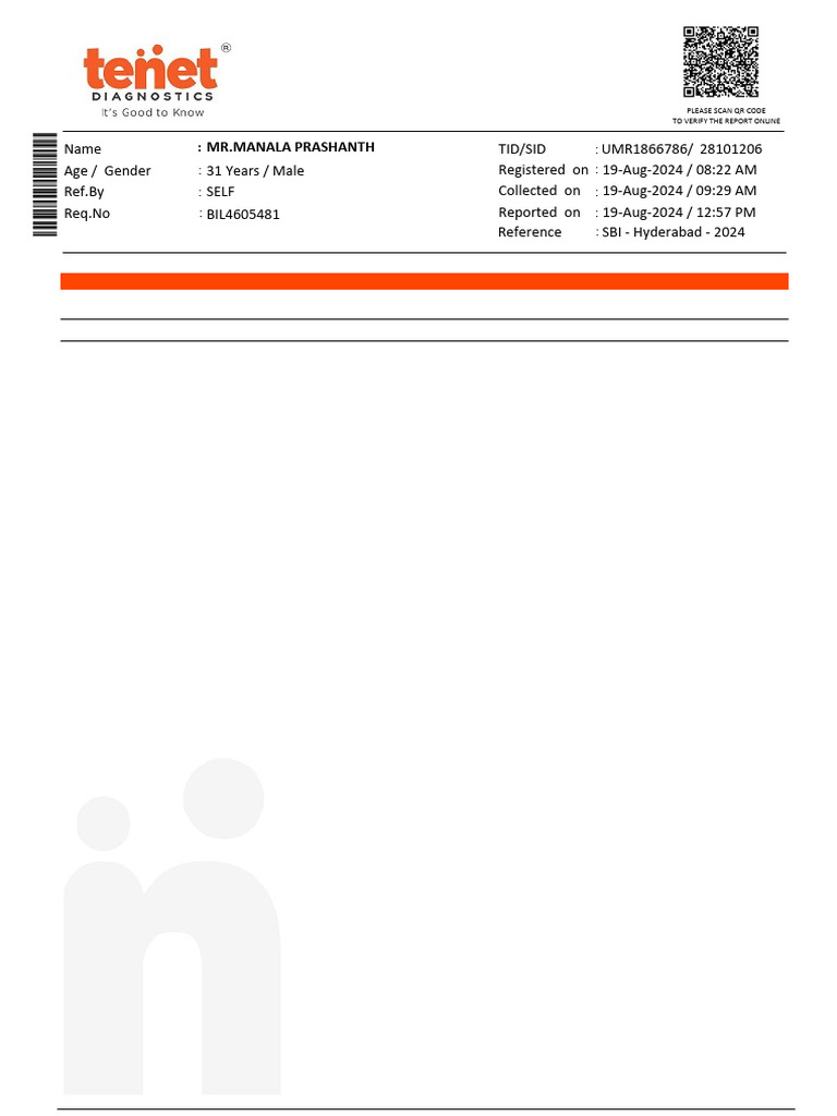 Complete Blood Count (CBC), EDTA Whole Blood: MR - Manala Prashanth ...