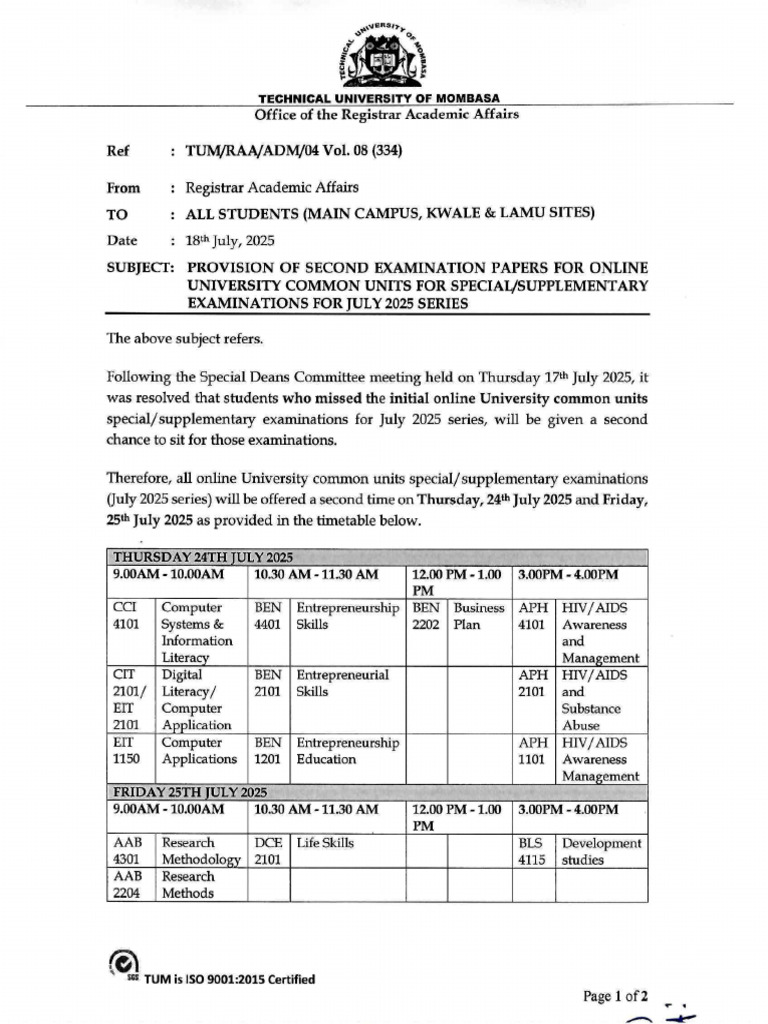 Second Examination Papers for Online University Common Units for Special-supplementary ...