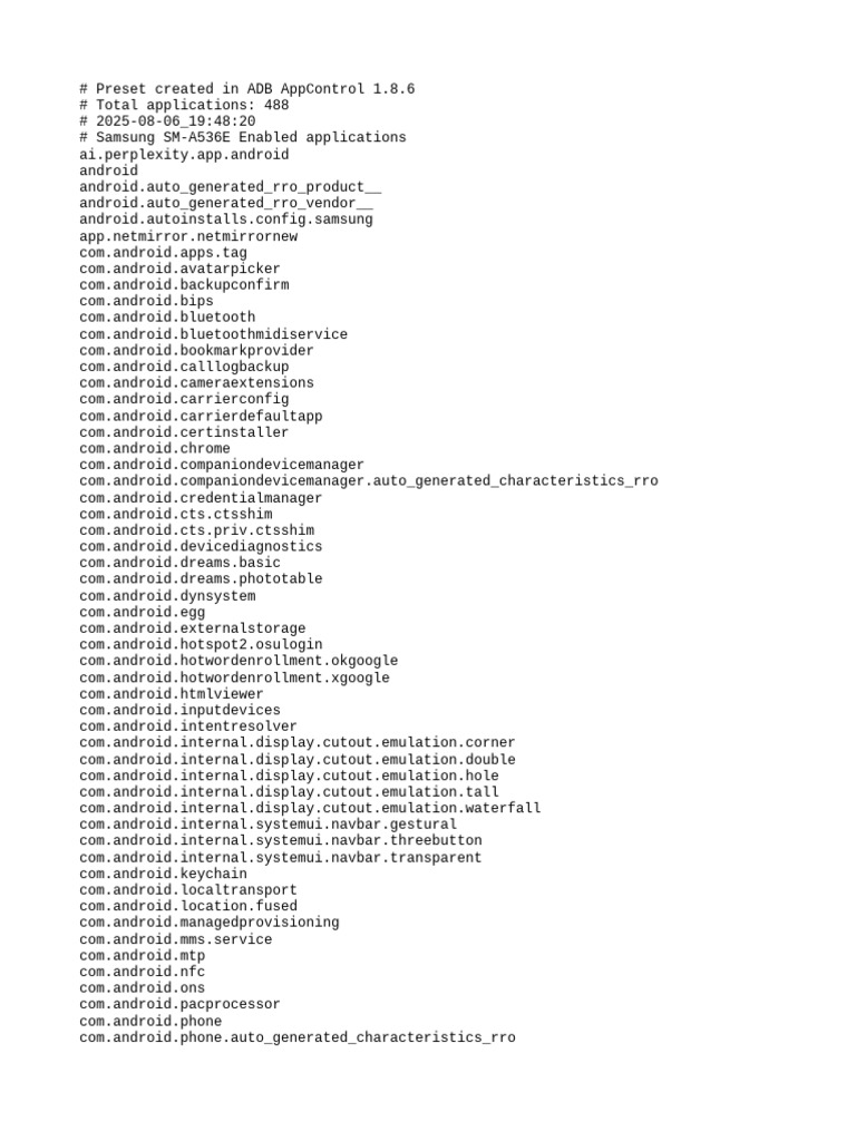 Samsung SM-A536E App Preset Overview | PDF | Information Appliances ...