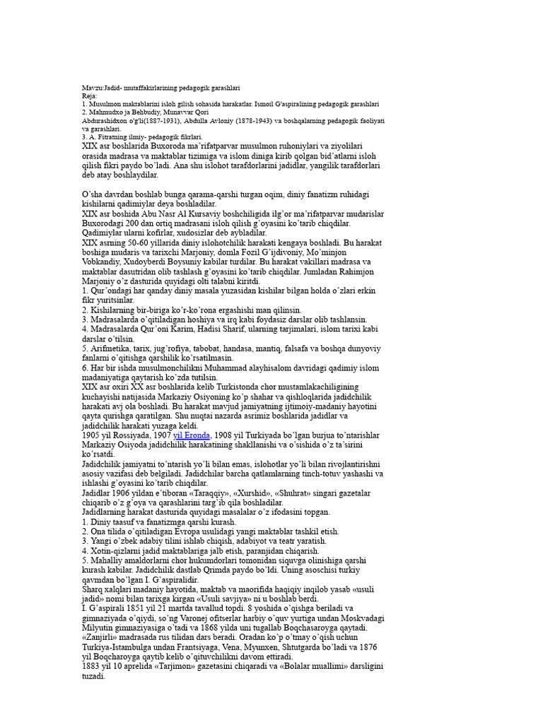 MavzuJadid Mut.docx | PDF