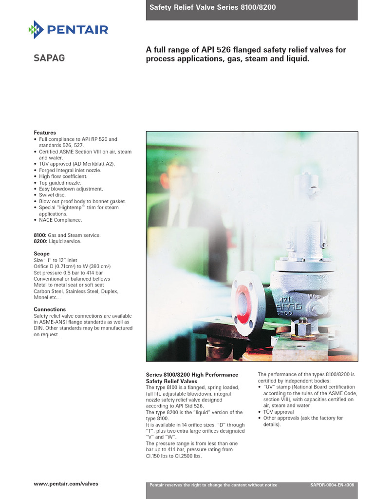 Sapag Series 8100 8200 | PDF | Valve | Steel