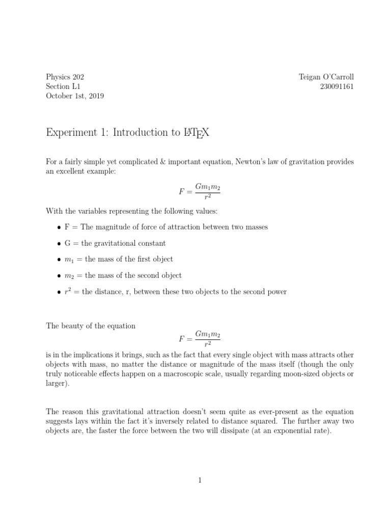 Introduction To Using Latex in Lab Reports | PDF