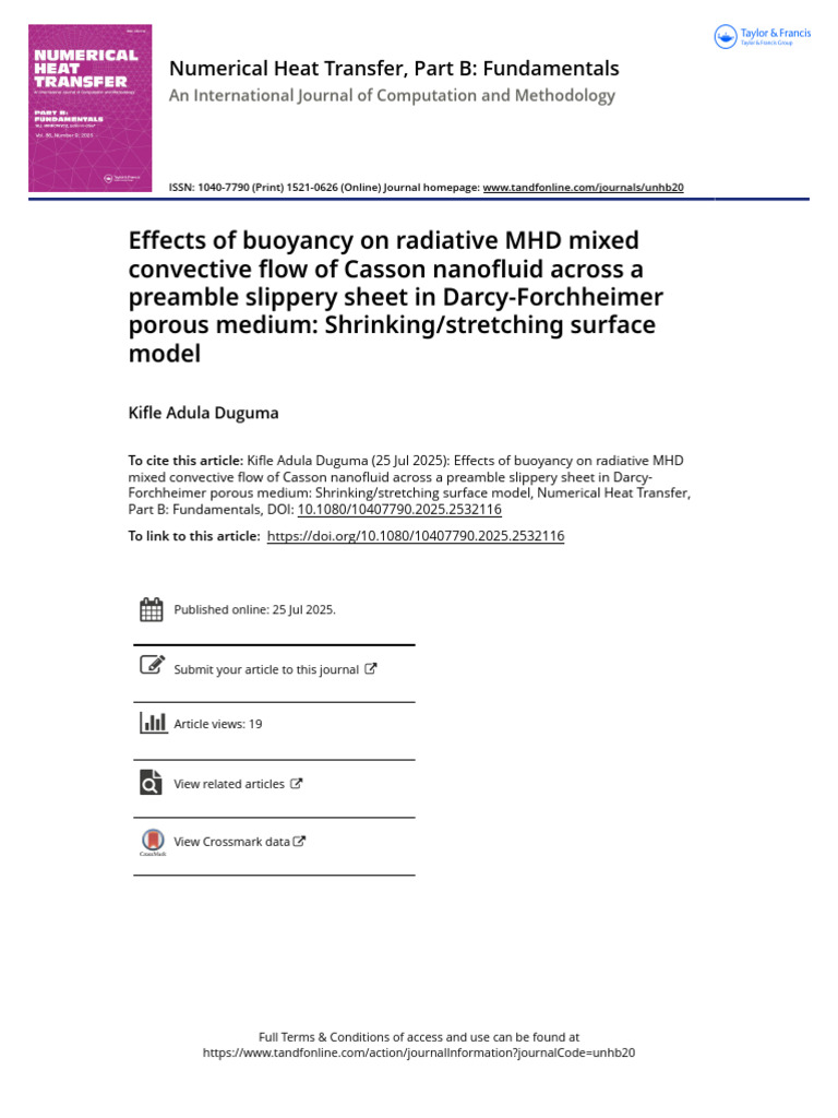 Effects of Buoyancy On Radiative MHD Mixed Convective Flow of Casson ...