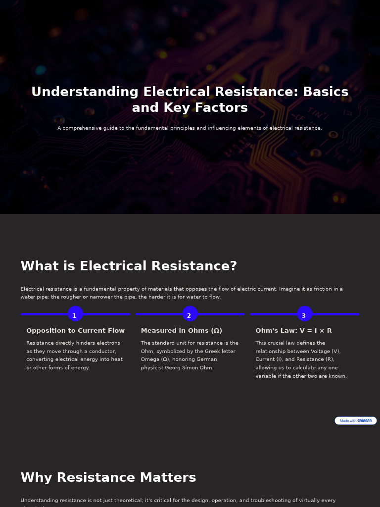 Understanding Electrical Resistance Basics and Key Factors | PDF | Electrical Resistivity And ...