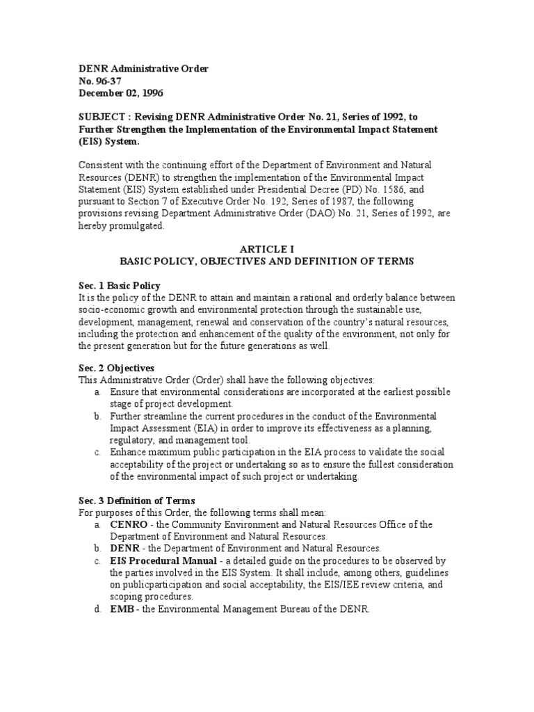 Denr Ao 96-37 | PDF