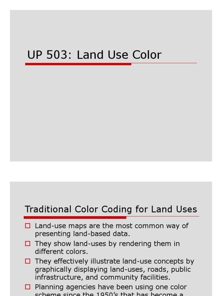 UP 503: Land Use Color | PDF | Grey | Mixed Use Development