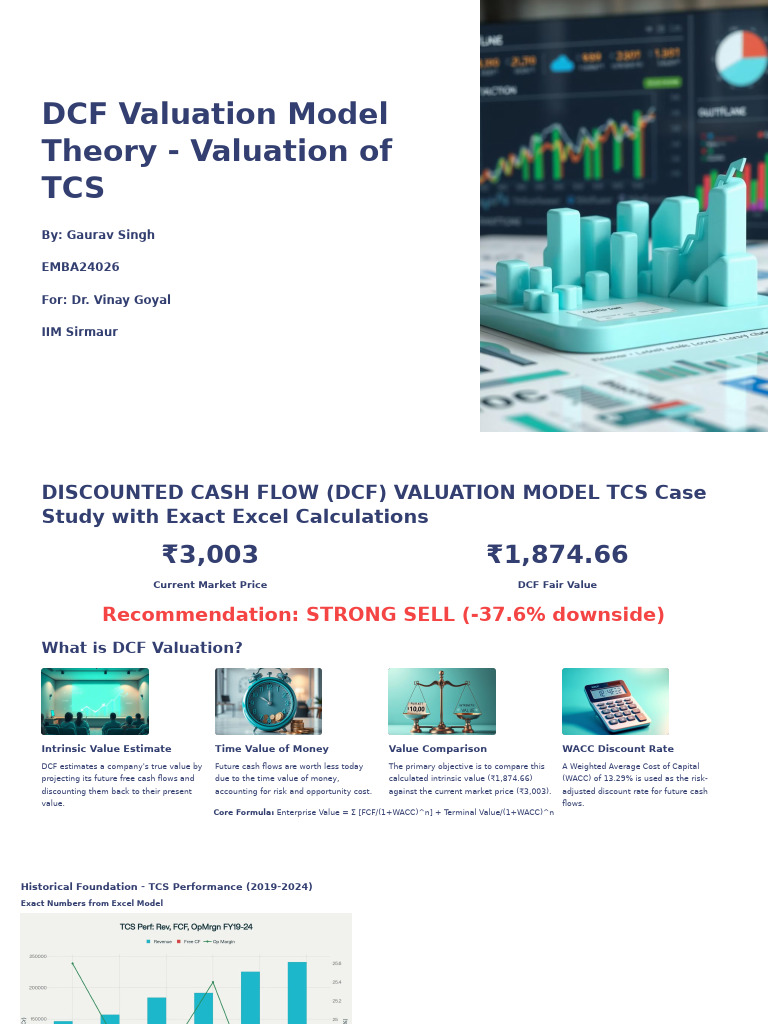 DCF Valuation Model Theory Valuation of TCS EMBA24026 Gaurav Singh ...