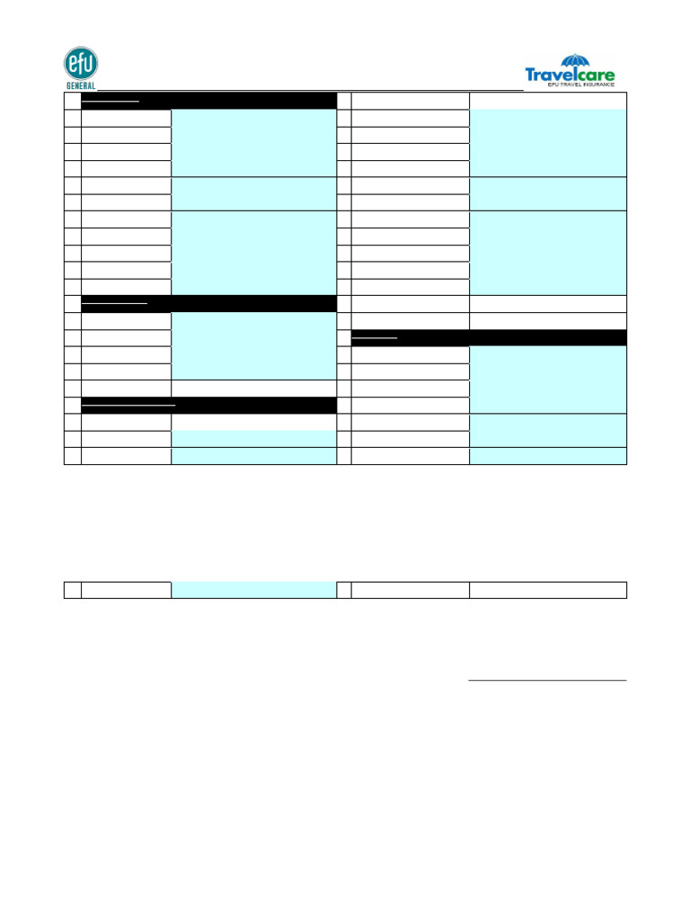 Application Form Travelcare | PDF