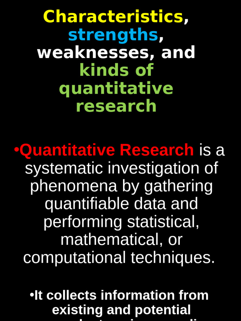 Types and Methods of Quantitative Research | PDF | Quantitative ...