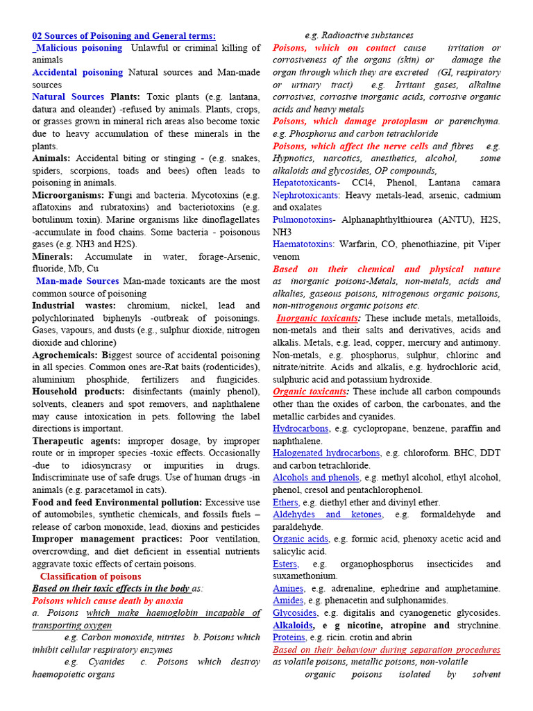 Classification of Poisons and Toxicology | PDF | Poison | Toxicity