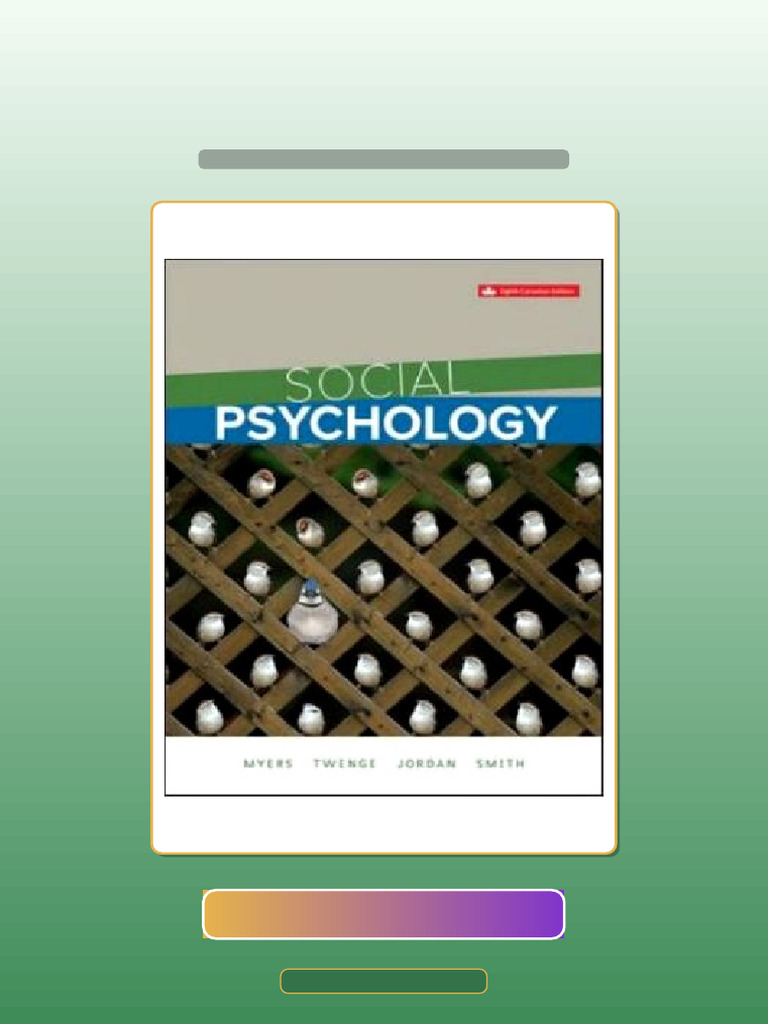 Social Psychology 8th Canadian Edition David Myers Jean Twenge ...