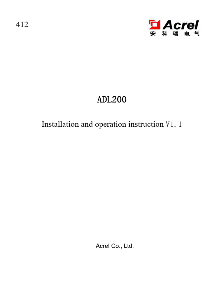412 ADL200 Installation and Operation Instruction (Dual Source Energy ...