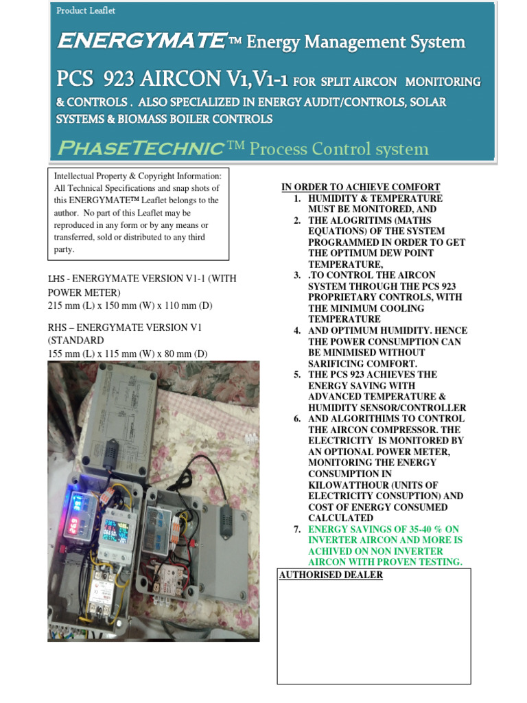 Energymate Pcs 923 Aircon (Upgraded) Leaflet | PDF | Air Conditioning ...