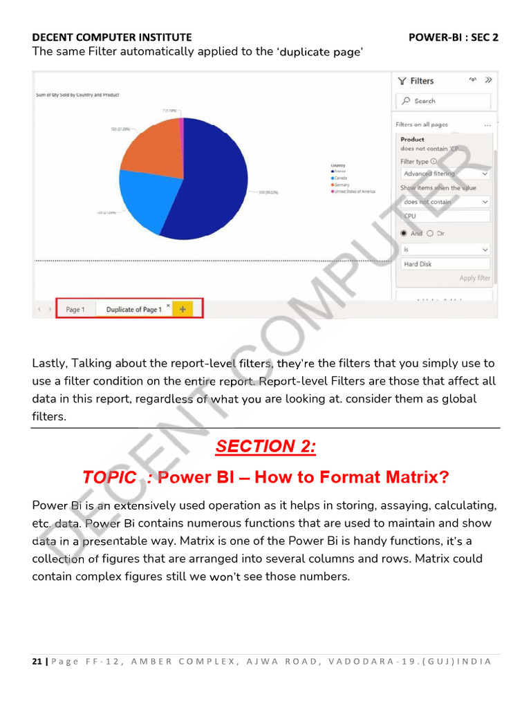 Power BI Matrix and Slicer Formatting Guide | PDF | Matrix (Mathematics ...
