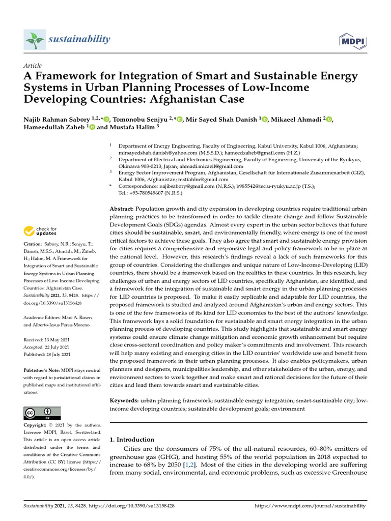 A Framework For Integration of Smart and | PDF | Sustainability ...