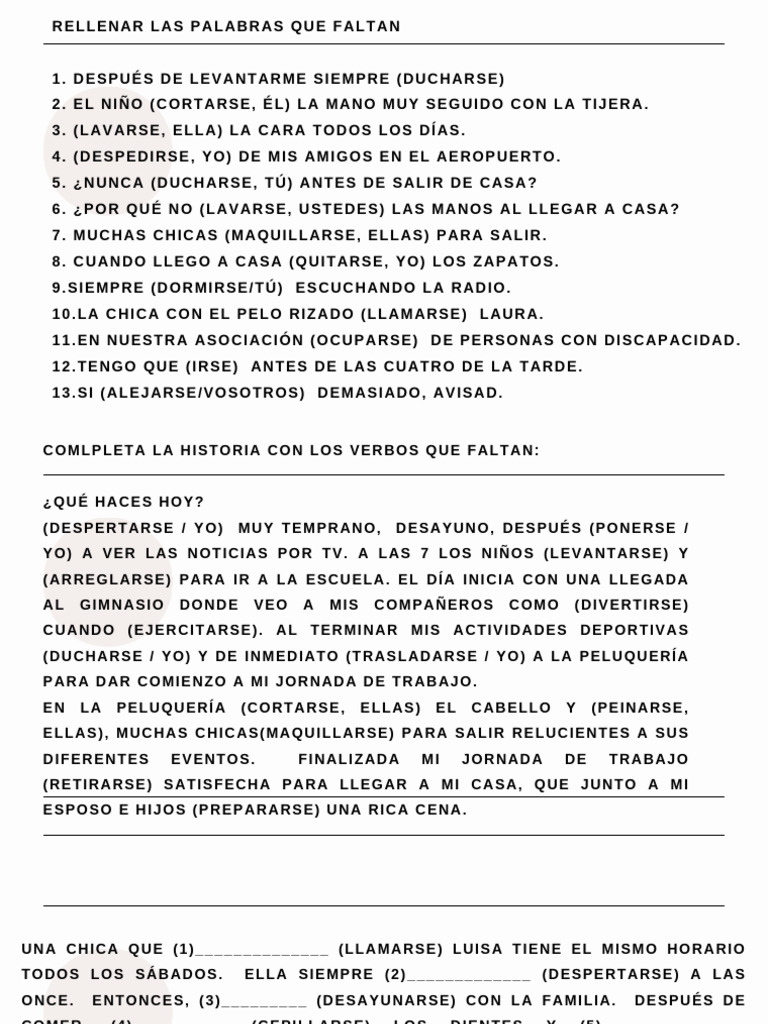 Verbos Reflexivos | PDF