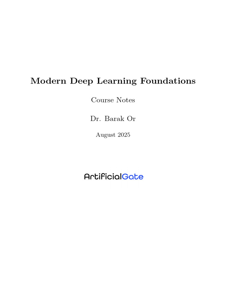 Modern Deep Learning Foundation by Barak or | PDF | Deep Learning | Applied Mathematics