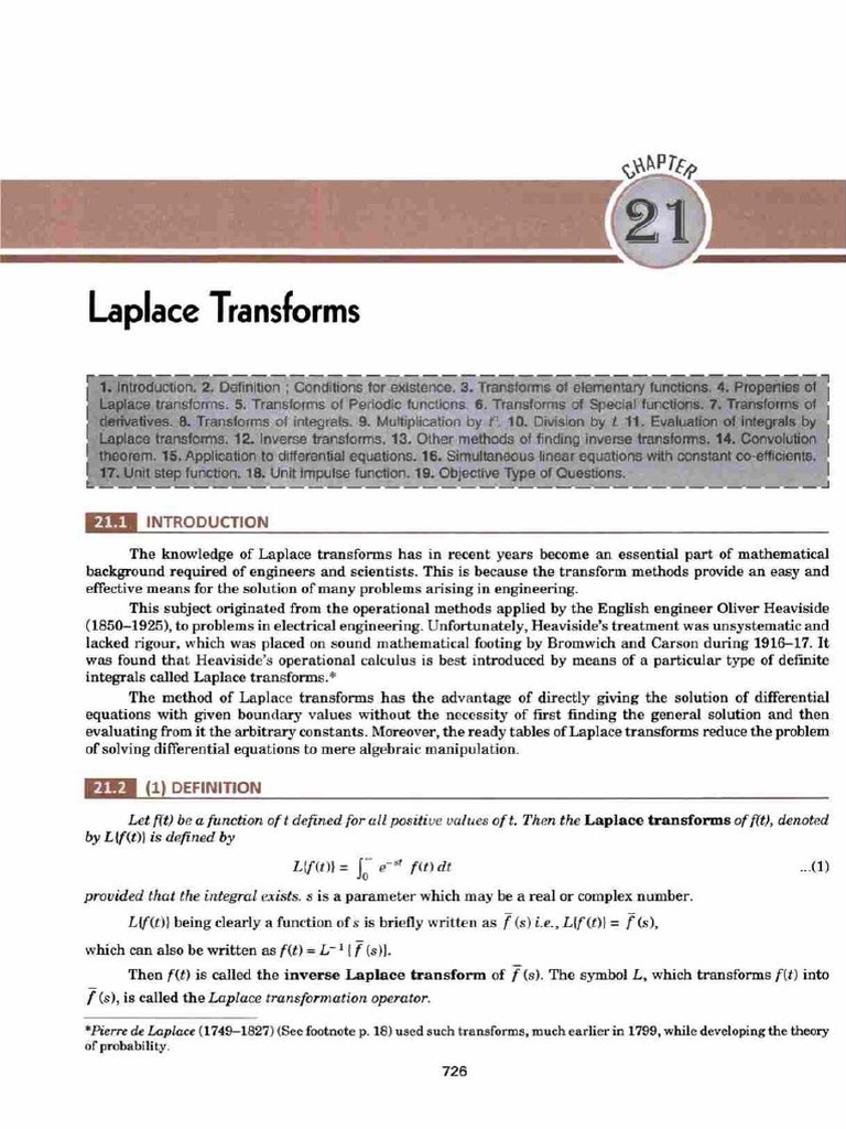 Laplace Transform by BS Grewal Book | PDF