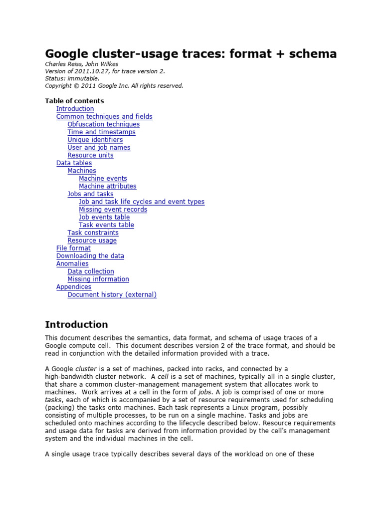 Google Cluster Usage Traces | PDF | Computer Data Storage | Scheduling ...